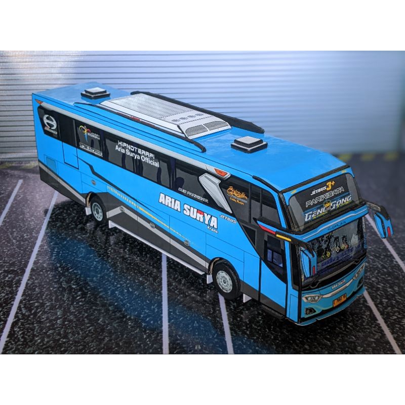Jual Miniatur Bus Genggong Aria Surya Trans JB3 mainan basuri anak set ...