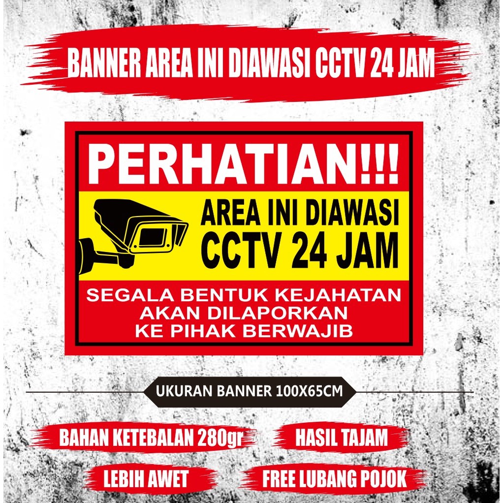 Jual Spanduk banner area ini diawasi cctv 24 jam - spanduk banner ...