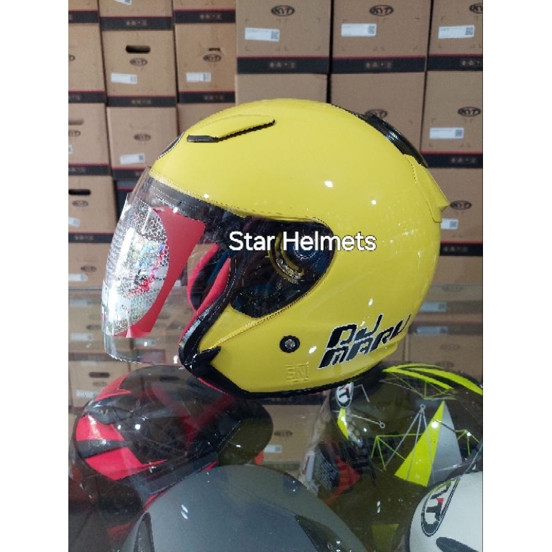 Jual Helm KYT DJ Maru Solid Lemon Yellow | Shopee Indonesia