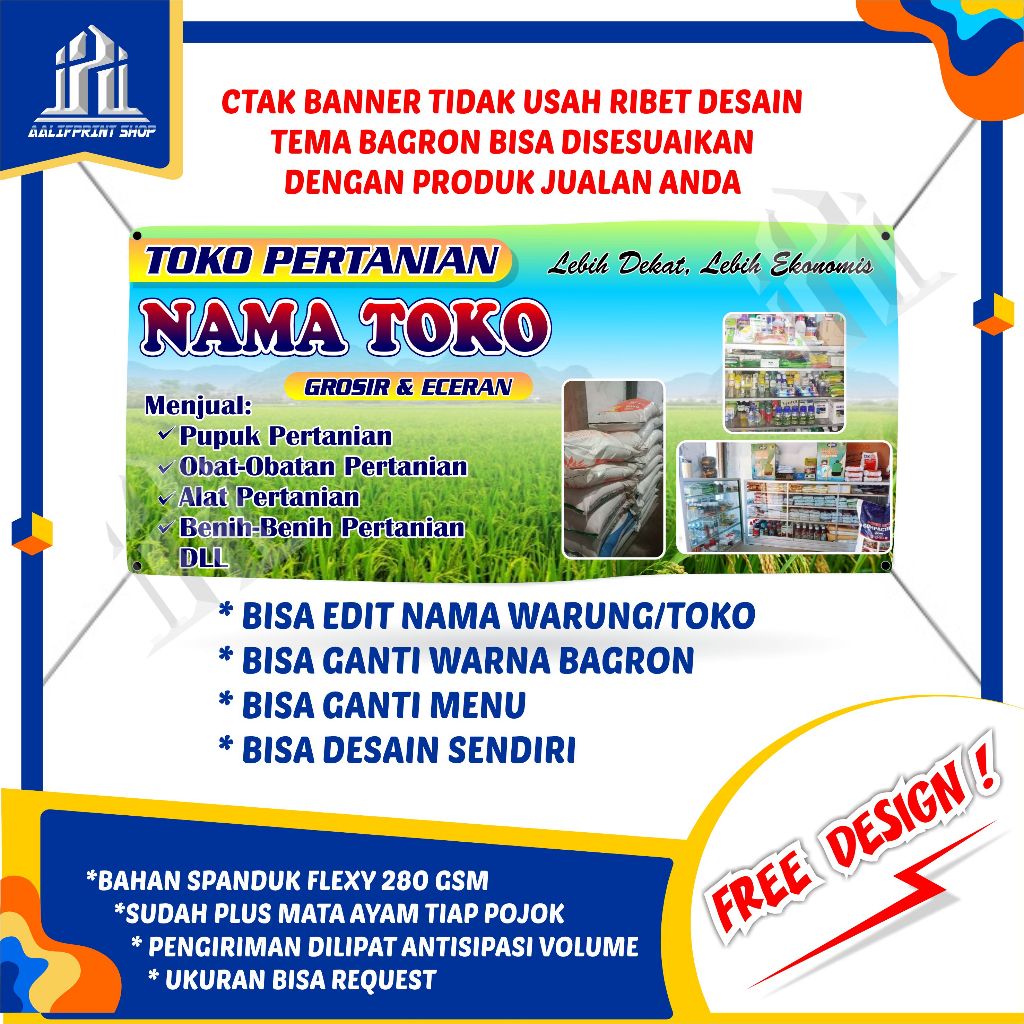 Jual Spanduk Custom Toko Pertanian Banner Toko Pupuk Backdrop Dagang ...
