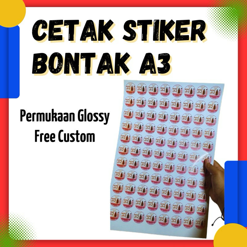 Jual Cetak Stiker Bontak A3 Glossy | Shopee Indonesia