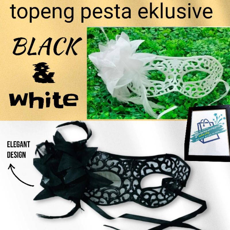 Jual (black &white) topeng pesta, topeng party, topeng hitam, topeng ...