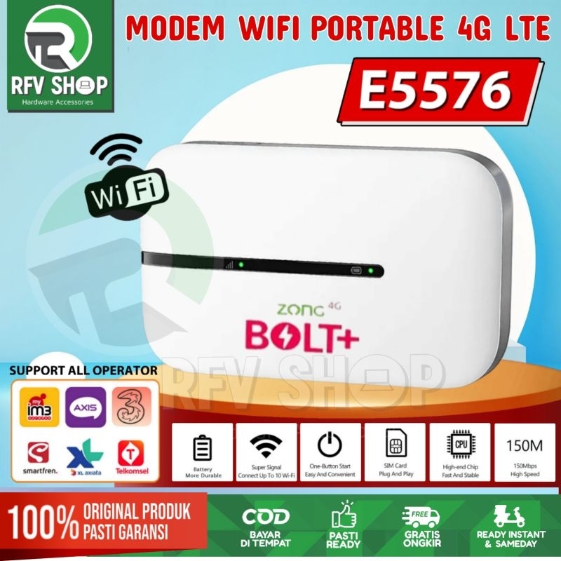 Jual Modem Wifi Portable E5576 BOLT+ MiFi 4G LTE Support all Operator ...