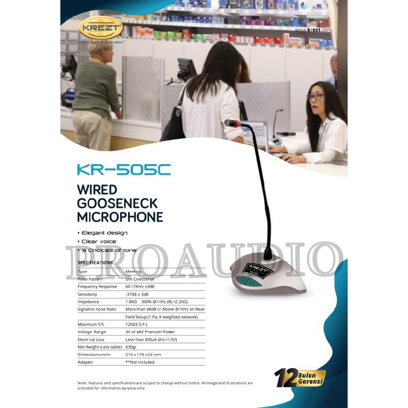 Jual KREZT KR-505C MIC PODIUM MIK MEJA KR505C MICROPHONE CONFERENCE KR ...