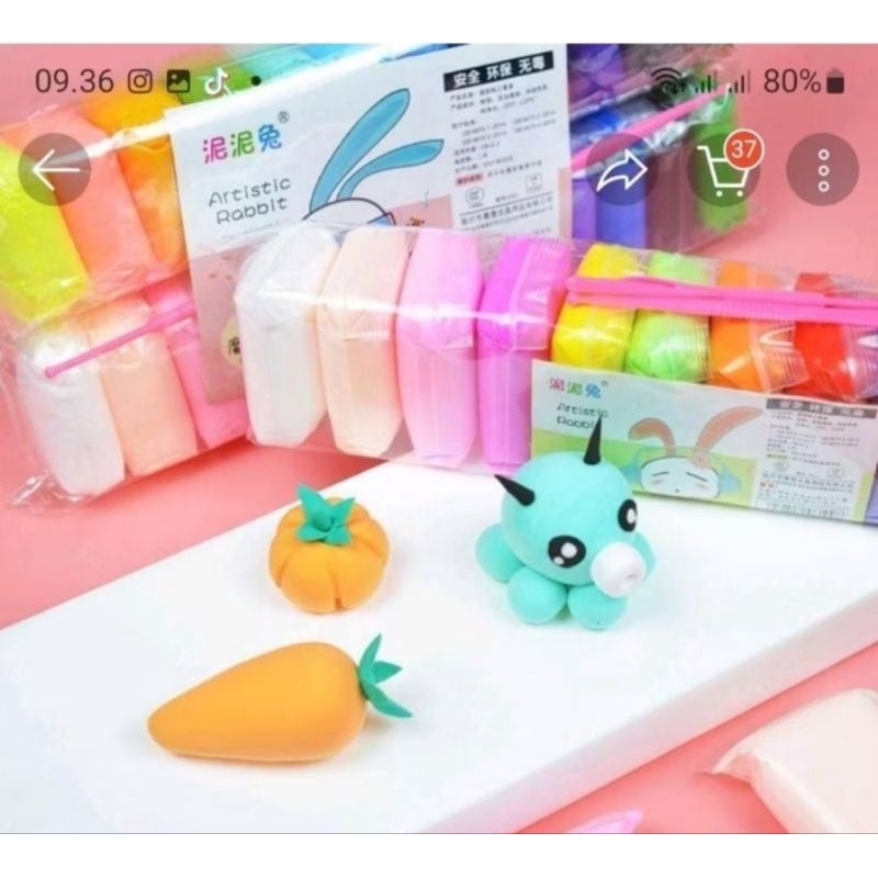 Jual Clay Plastisin mainan playdough Slime Lilin Edukasi 12 Sensory ...