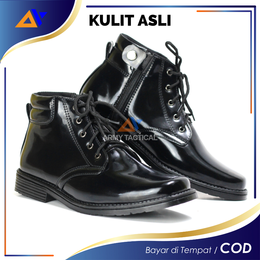 Jual Sepatu PDH Kulit Asli 04 Dinas Polri Polisi Security Satpam Pria ...