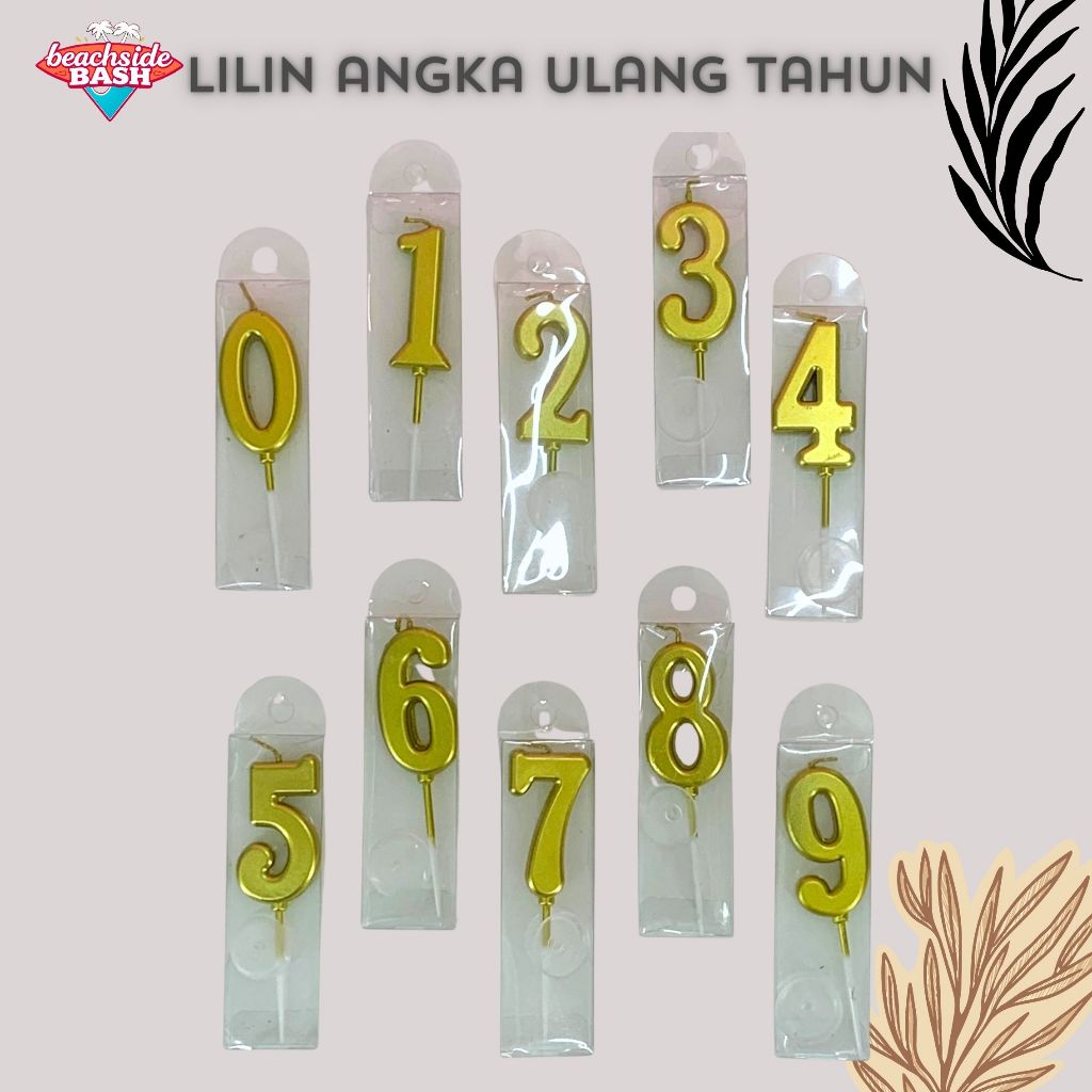 Jual lilin angka ulang tahun lilin angka gold birthday cake | Shopee ...