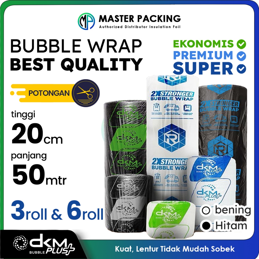 Jual Plastik Bubble Buble Wrap Roll 20cm x 50mtr BEST QUALITY Bening ...
