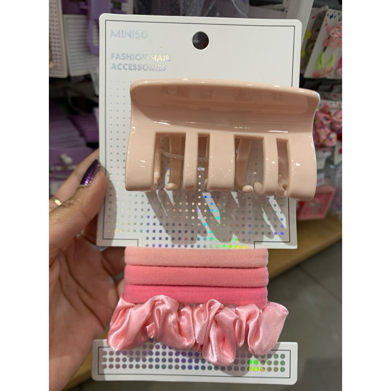 Jual Miniso Hair Ties & Hair Claw Clips Set (5pcs) | Shopee Indonesia
