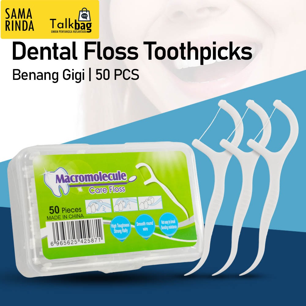 Jual Dental Floss Benang Gigi Pembersih Sela Gigi 1 Pack Isi 50 ...