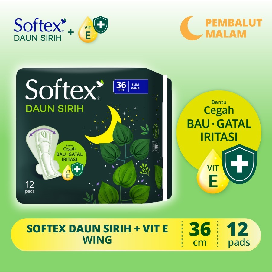 Jual Softex Daun Sirih + Vitamin E 29cm 16+2s - Pembalut Daun Sirih ...