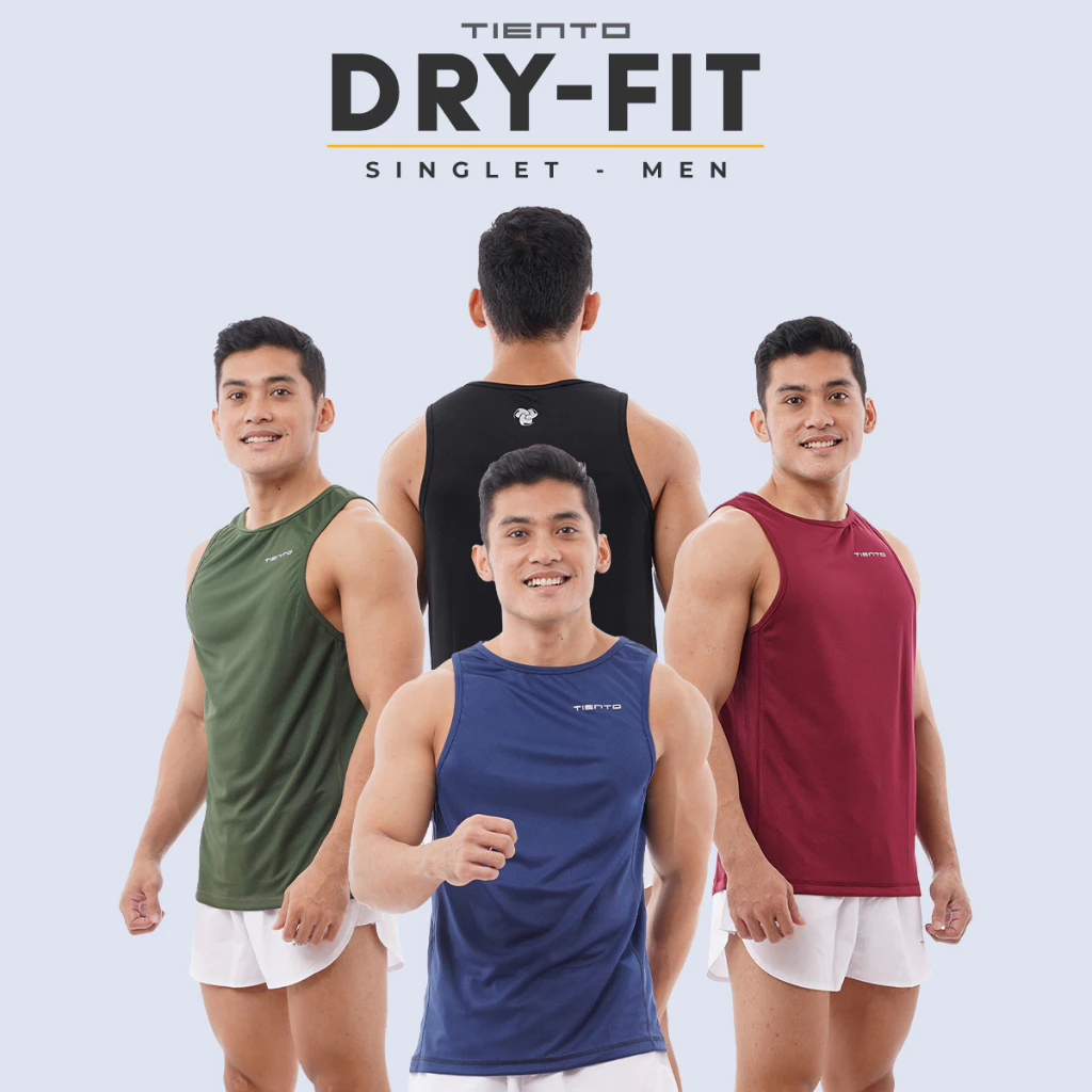 Jual Tiento Dry Fit Singlet Running Baju Olahraga Lari Pria | Shopee ...