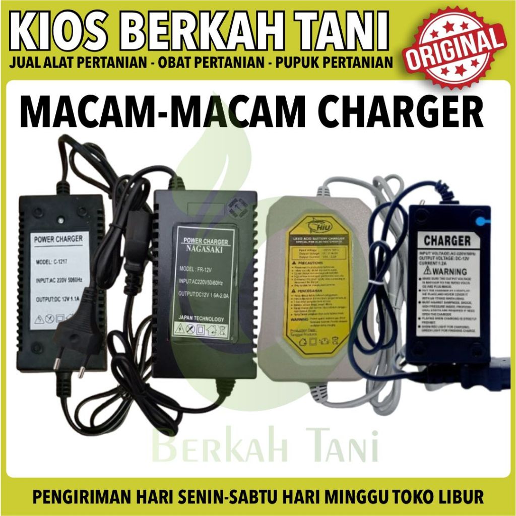 Jual Cas tangki sprayer elektrik 12V 2A Charger aki accu baterai ...