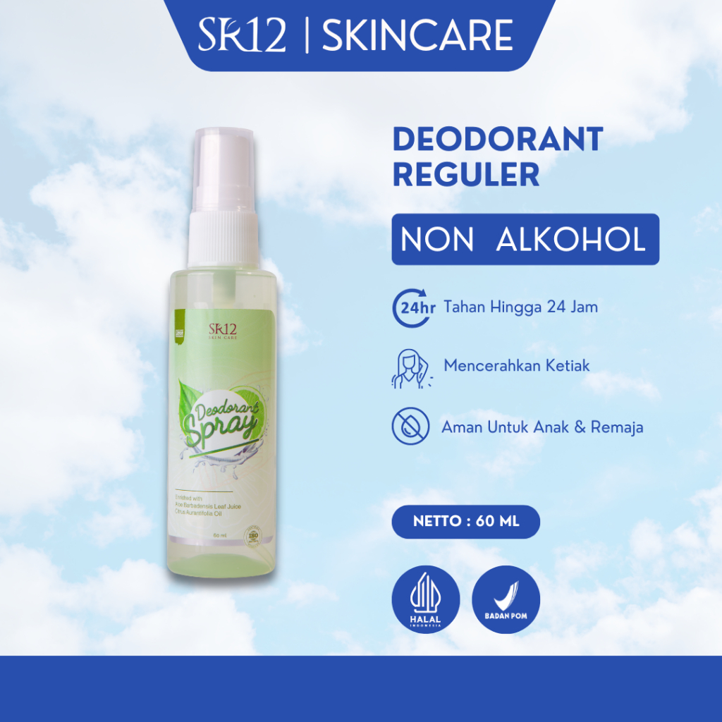 Jual SR12 DEODORANT SPRAY REGULER Tanpa Alkohol Deodoran Alami Deospray ...