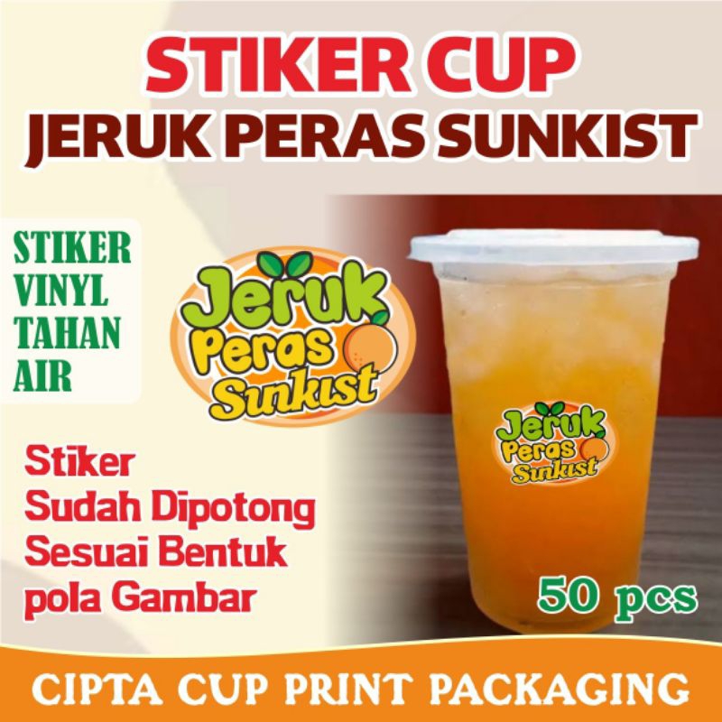 Jual stiker cup botol es jeruk peras sunkist | Shopee Indonesia