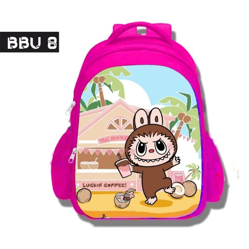 Jual TAS RANSEL ANAK KARAKTER LABUBU PINK FREE CETAK NAMA DAN PHOTO+GRATIS MASKER BISA CUSTOM ...