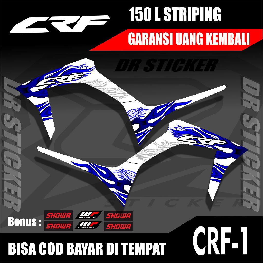 Jual (CRF.01) STIKER STRIPING CRF 150 L MOTIF API KEREN STRIPING HONDA ...