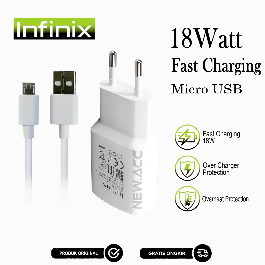 Jual Charger Infinix Fast Charging USB Micro Original 2A 9V 18Watt ...