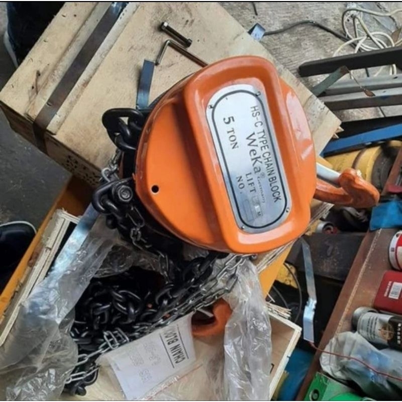 Jual Chain Block Tackle 5 Ton x 10 Meter WEKA alat angkat beban manual ...