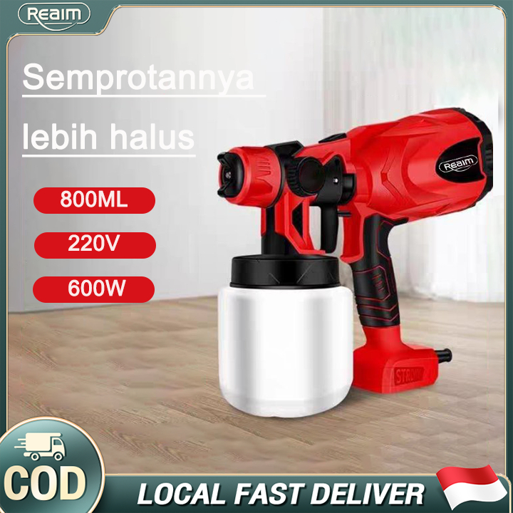 Jual REAIM Electric Spray Gun 800ML 600Watt High Power Paint Mesin ...
