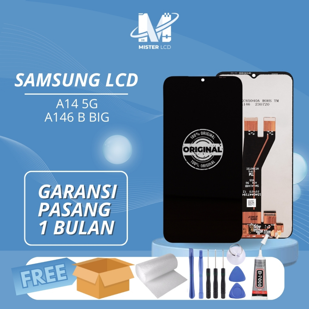 Jual LCD SAMSUNG A14 5G / A146B CONECTOR BIG FULLSET ORIGINAL FREE LEM ...