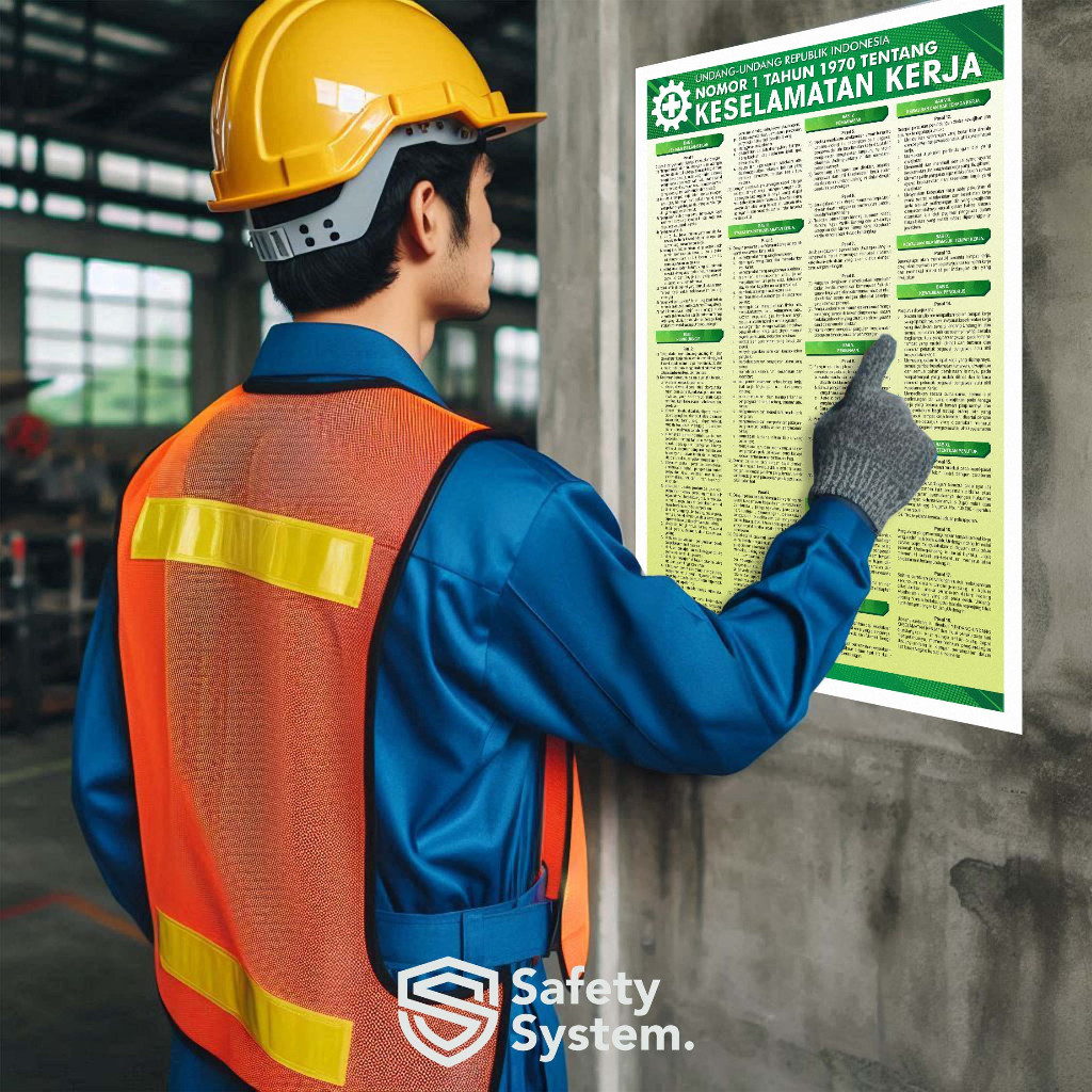 Jual Poster K3 Keselamatan Kerja Safety Undang-Undang Tahun 1970 Tentang Keselamatan Kerja Tanpa ...