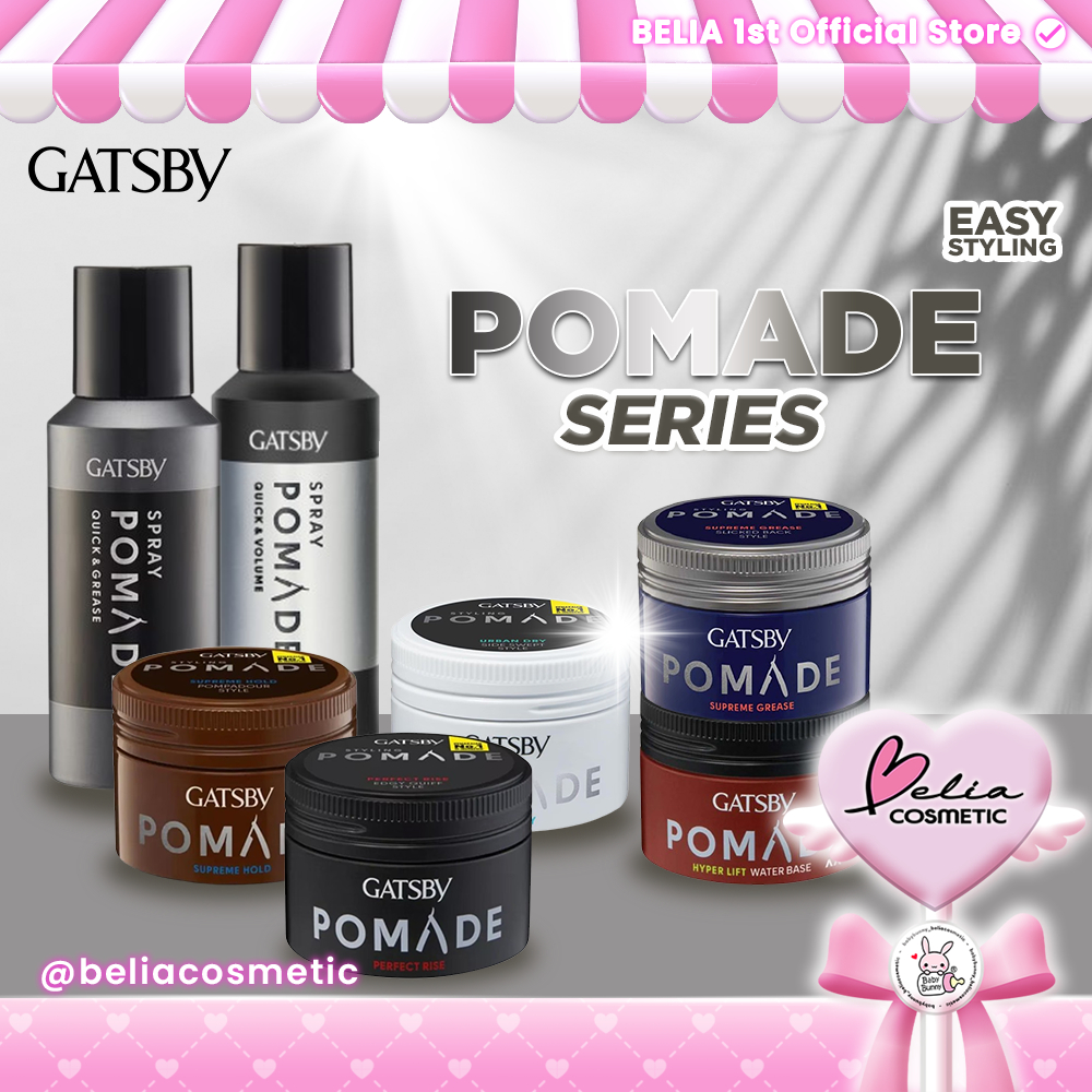 Jual [ BELIA ] GATSBY Styling Pomade 80g Spray Pomade 150ml | Oil Base ...