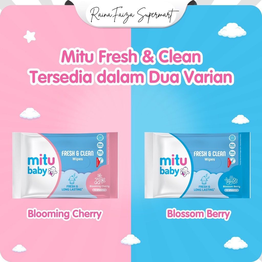 Jual Mitu Baby Fresh and Clean 4's Travel Pack [] Tisu Basah Mitu Baby ...