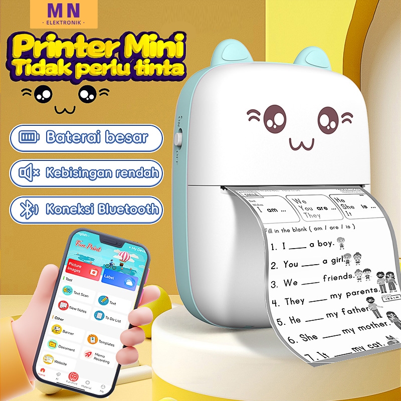 Jual Mini Thermal Printer Bluetooth Printer Portable Tanpa Tinta Thermal Printer Label Receipt ...