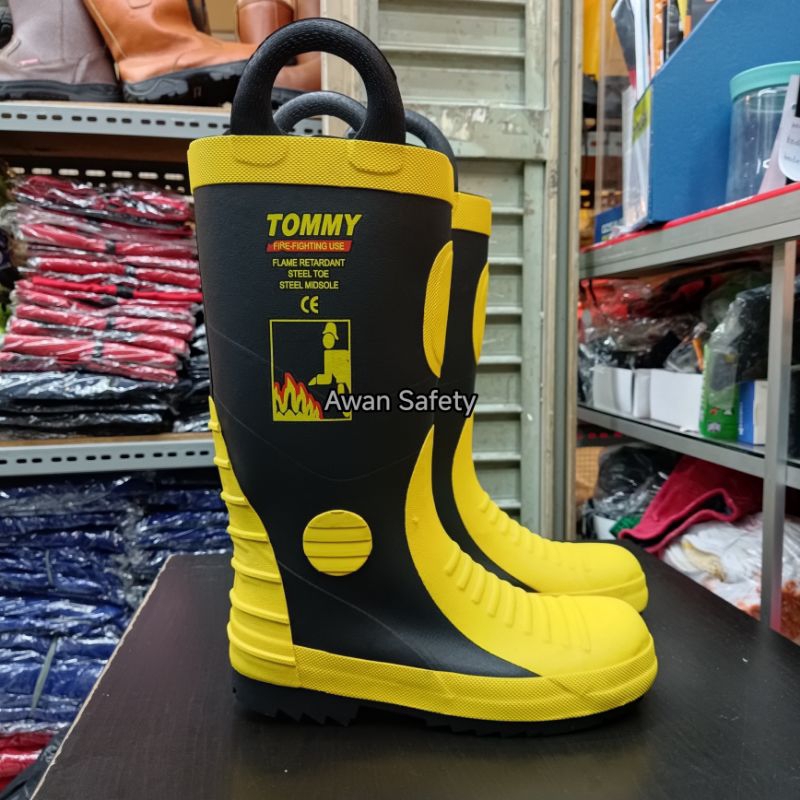 Jual Sepatu Pemadam Kebakaran Tommy Fire Fighter Tahan Api Mirip Harvik ...