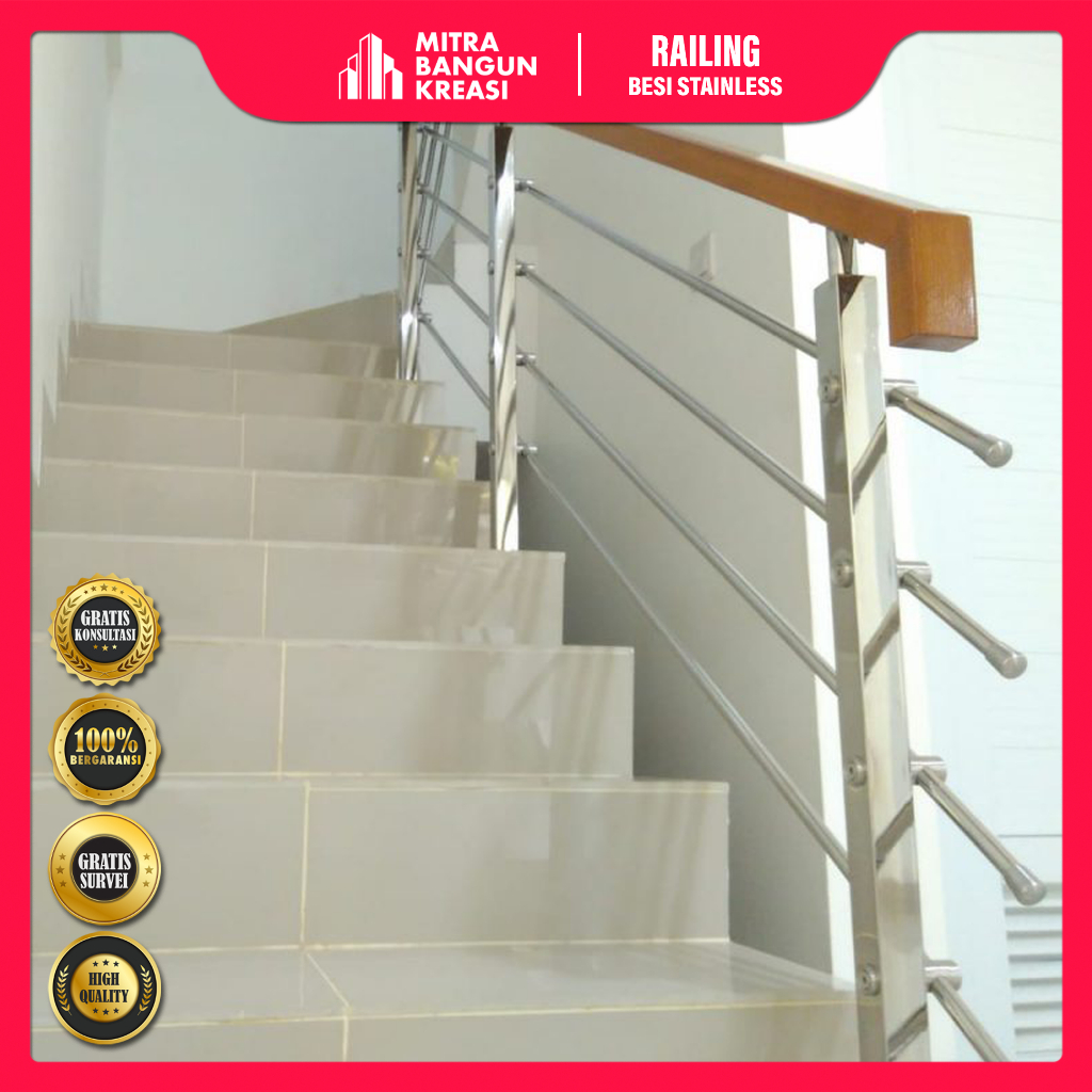 Jual Railing Tangga atau Balkon Stainless Steel Minimalis Mewah [MR005 ...