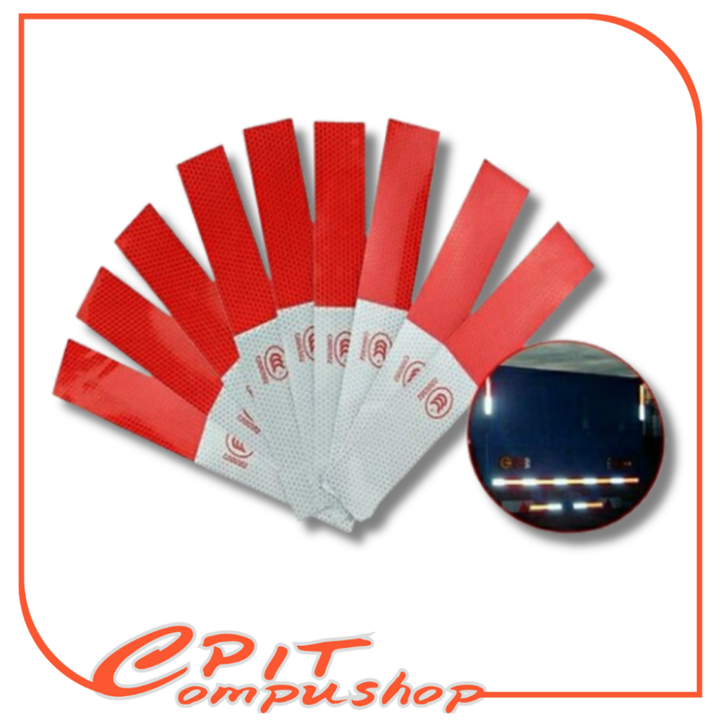 Jual Sticker Reflector Warning Sign Merah PutihStiker Reflektor ...