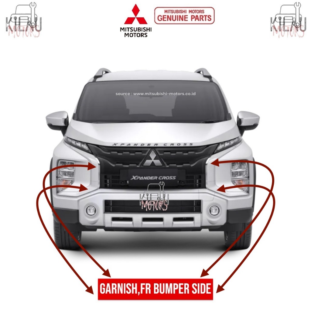 Jual Garnish List Chrome Bumper Depan Original Mitsubishi Xpander Cross ...
