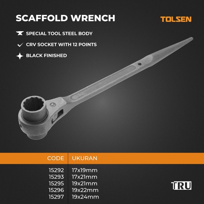 Jual Kunci Ring Ratchet Scaffolding SCAFFOLD WRENCH Tolsen | Shopee ...