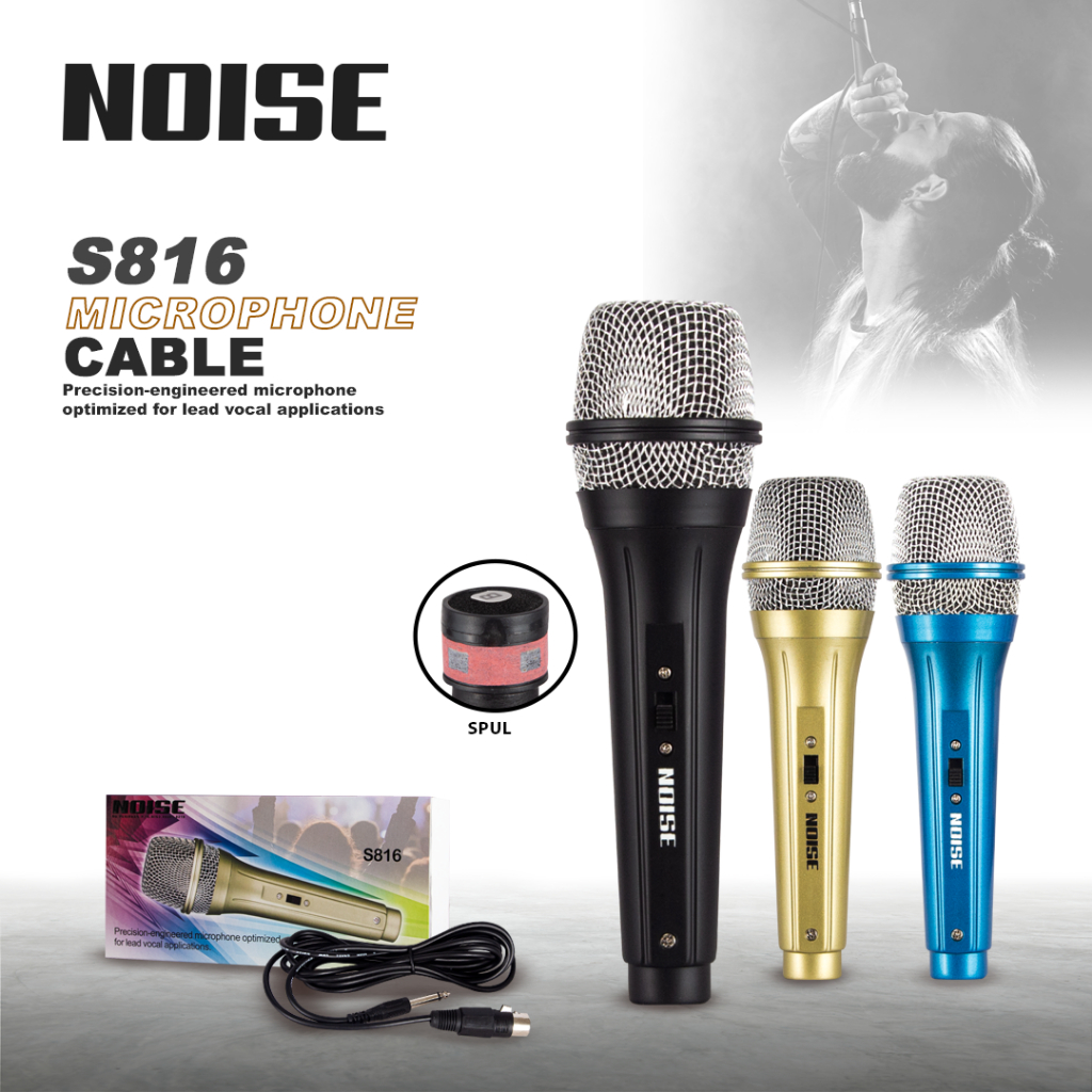 Jual NOISE Mikrofon Kabel Karoke Professional Dynamic Microphone S816 ...