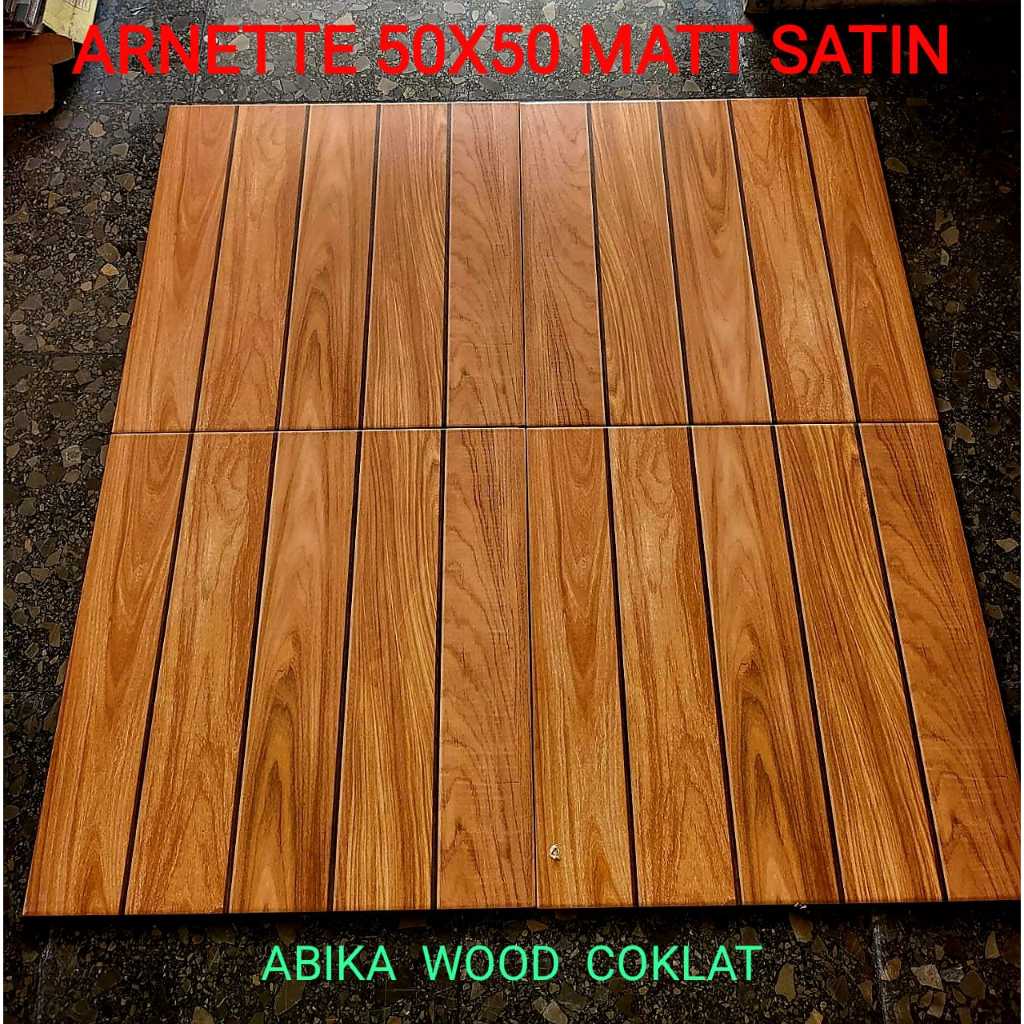 Jual Keramik 50x50 Arnett Wood Brown -Kesat | Shopee Indonesia