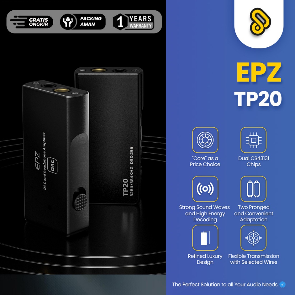 Jual EPZ TP20 Portable MQA USB DAC Audio Headphone Amplifier USB-C | Shopee Indonesia