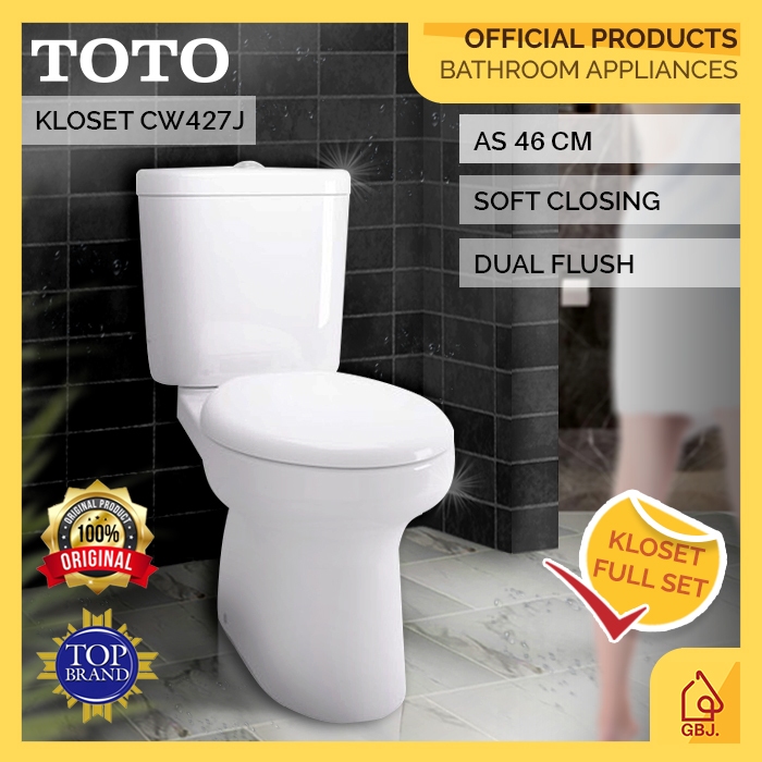 Jual KLOSET DUDUK TOTO CW427J SOFT CLOSING DUAL FLUSH / SW427JP ...