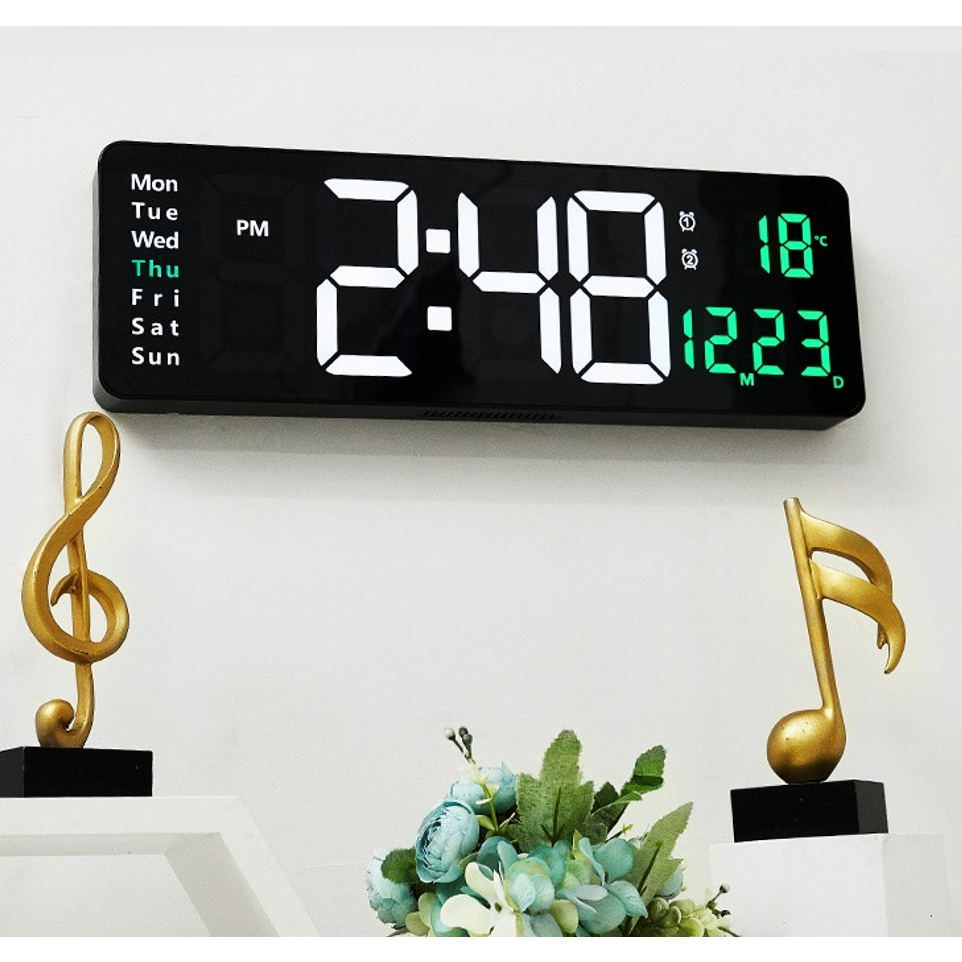 Jual JD-6626 16 Inch Hijau Jam Digital LED Besar Tampilan Jelas Dinding ...