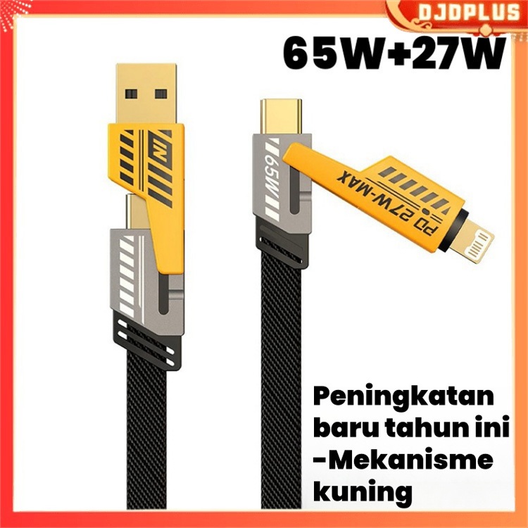 Jual DJDPlus Kabel Data Pengisian Cepat 120W Kabel Data Super Cepat 4-in-1, Ditenun dengan ...