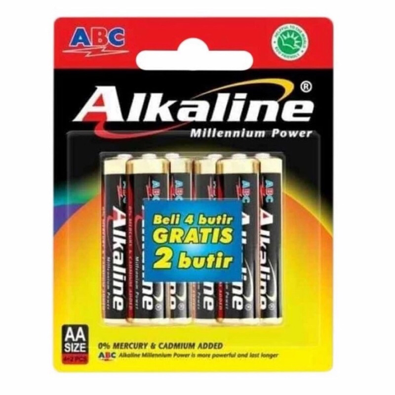 Jual Baterai ABC Alkaline AA A2 isi 6 Pcs Original | Shopee Indonesia