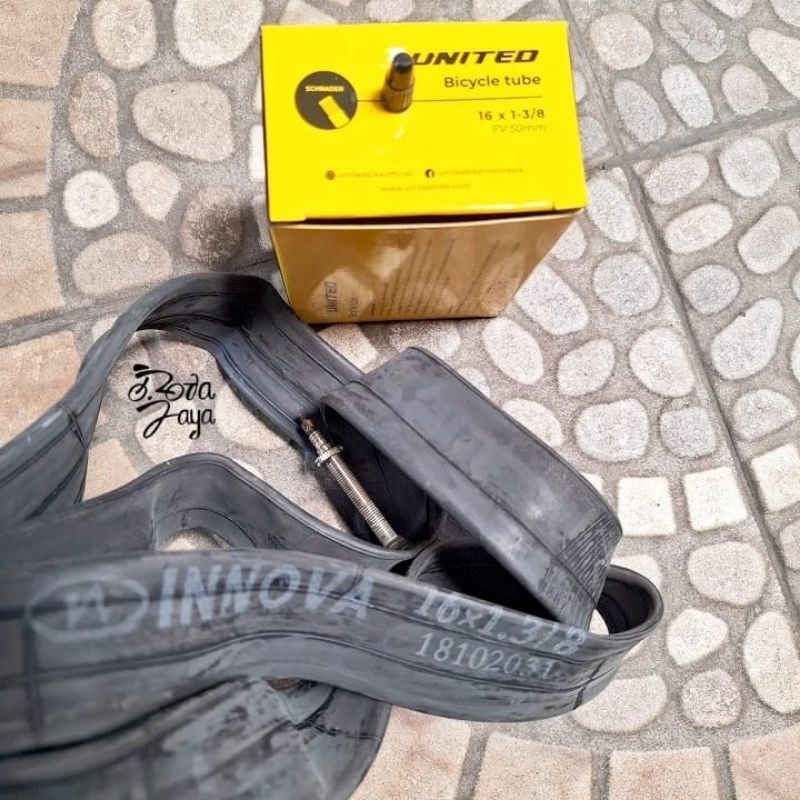 Jual BAN DALAM sepeda UNITED INNOVA 16 x 1 3/8 FV PRESTA 50mm | Shopee Indonesia