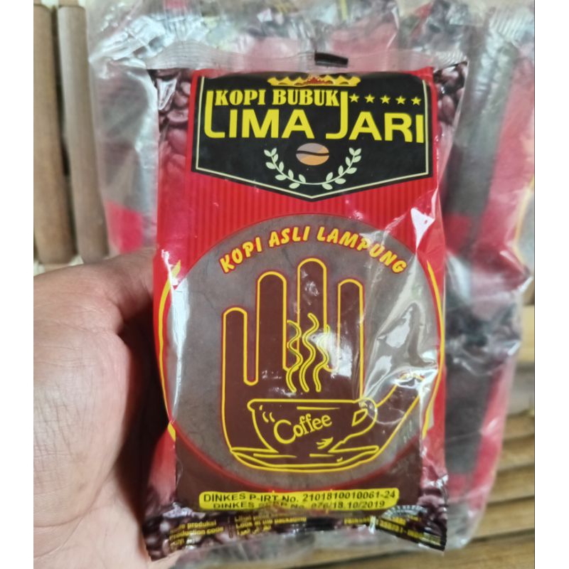 Jual 1kg Kopi Bubuk LIMA JARI - Robusta Lampung Asli ( 5 bks uk 200gr ...