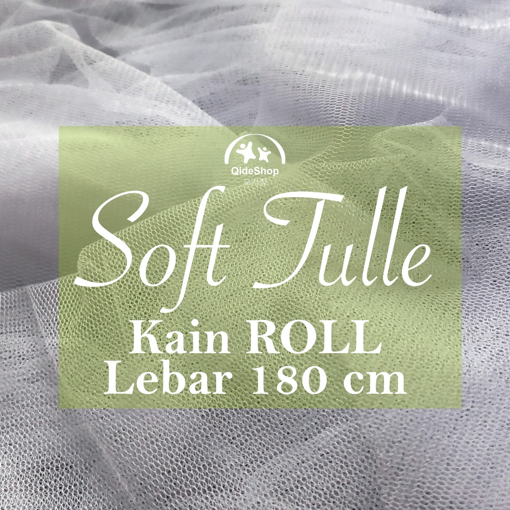 Jual Tulle tile kain ROLL lebar 180cm Soft Tulle Tile Polos Bahan ...