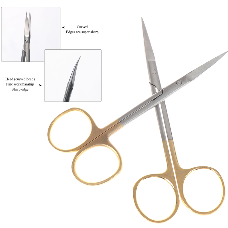 Jual Dentist Surgical Scissors Straight Curved Tip Forceps Medical ...