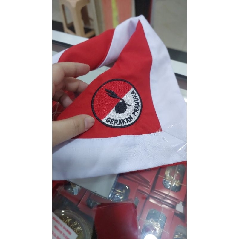 Jual SCRAF MERAH PUTIH PLUS LOGO BAHAN DRILL TEBAL | Shopee Indonesia