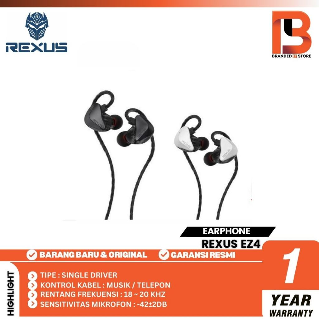 Jual Rexus EZ4 / EZ 4 In Ear Gaming Earphone with Mic GARANSI RESMI ...