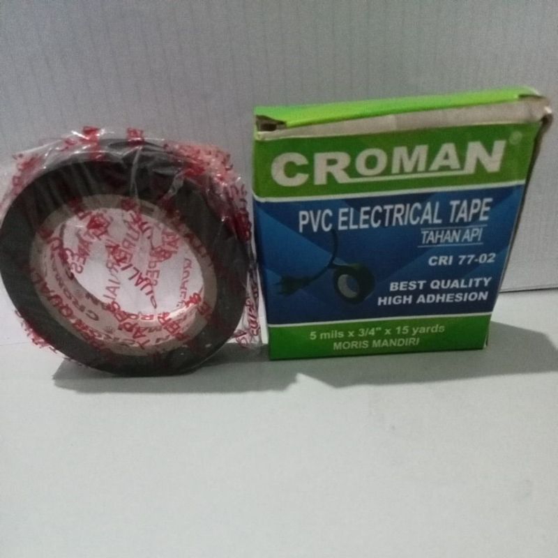 Jual ISOLASI CROMAN PVC ELECTRICAL TAPE TAHAN API 15 METER | Shopee ...