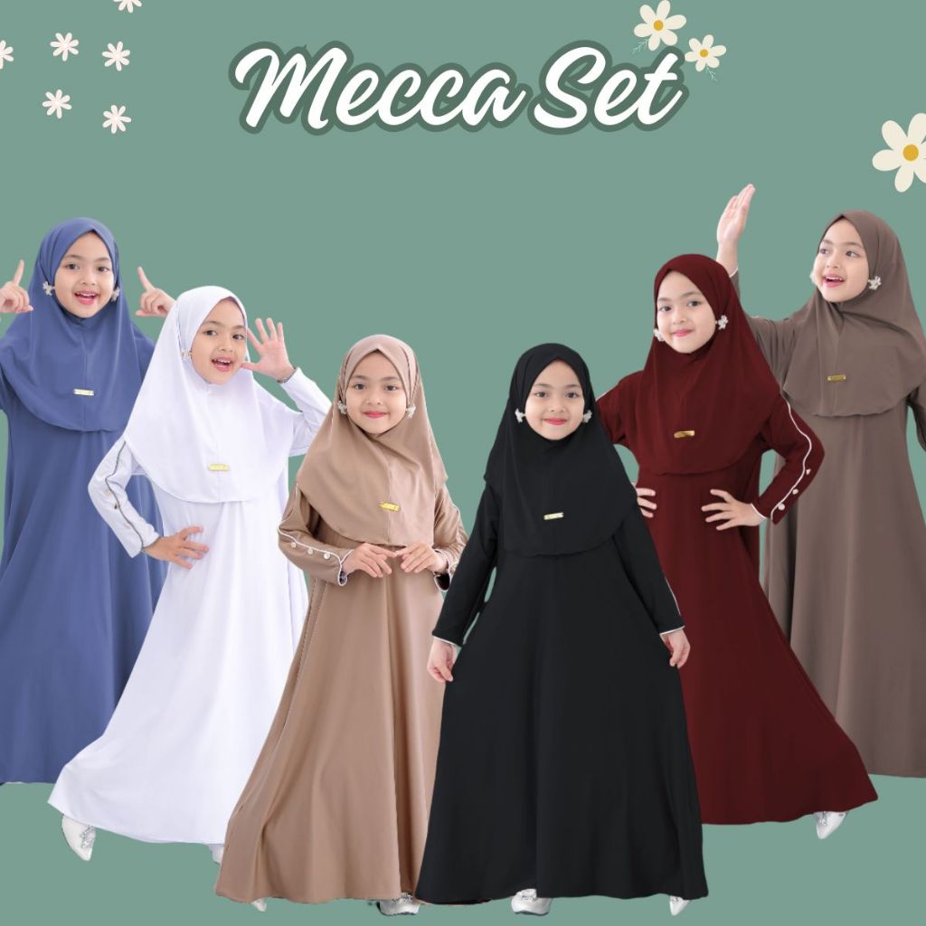 Jual Gamis Anak Set Hijab Mecca Set / Gamis Putih Anak Perempuan ...