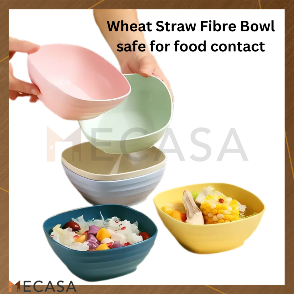 Jual Mangkuk Fiber Persegi Besar Dalam Tahan Panas Micowaveable Wheat ...
